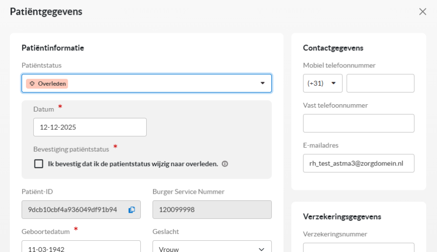 Hoe pas ik de status van een patiënt aan naar ‘Overleden’? – Boards